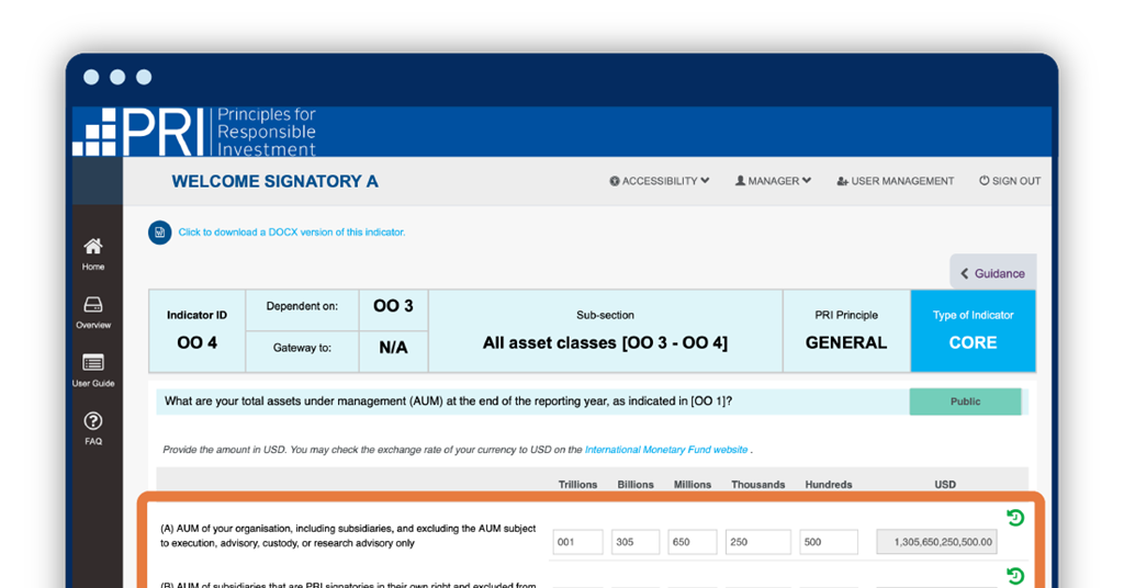 Reporting Tool user guide | Reporting guidance | PRI