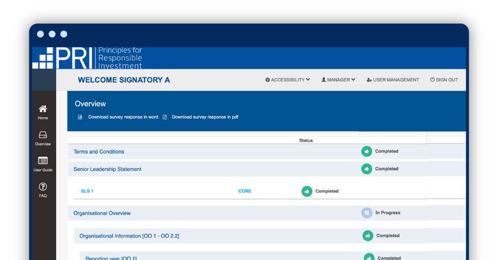 Reporting Tool user guide | Reporting guidance | PRI