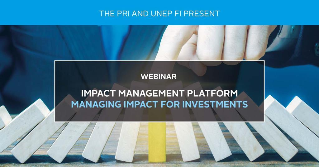 The Impact Management Platform: managing impact for investments ...