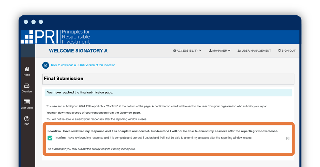 Reporting Tool user guide | Reporting guidance | PRI