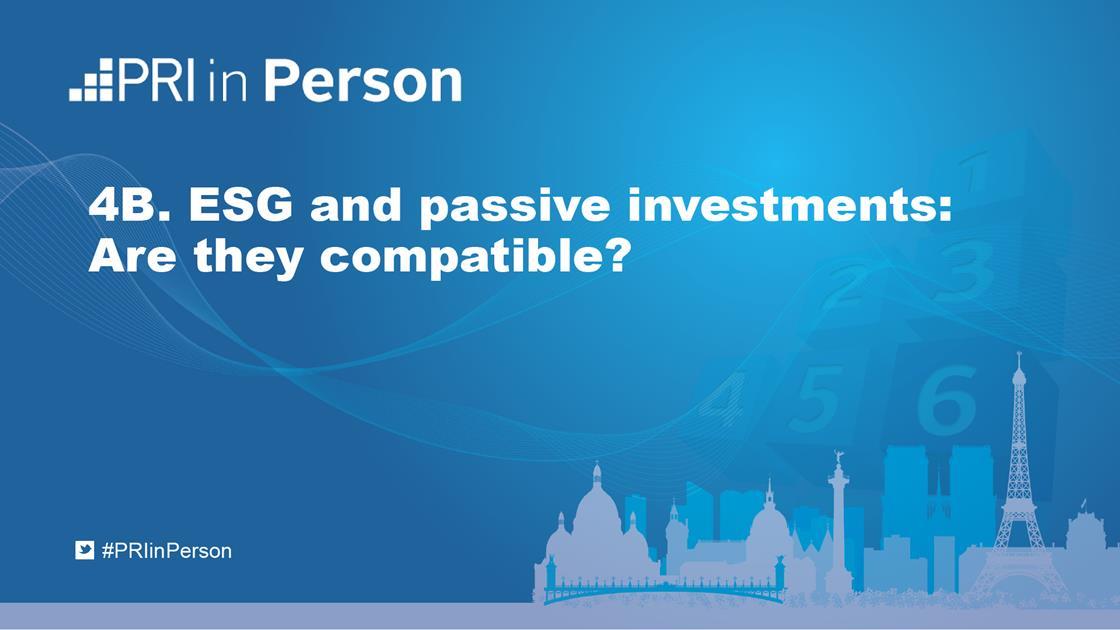 PRI in Person 2019 - ESG and passive investments: Are they compatible ...